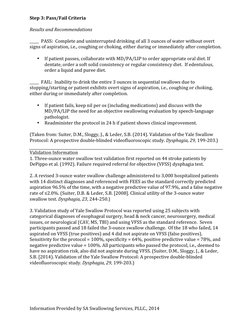 Yale Swallow Protocol Overview | PDF | Sensitivity And Specificity ...