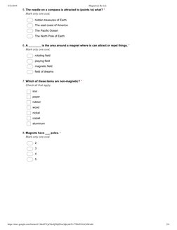 Magnetism Assessment - Google Forms | PDF | Magnetism | Magnet