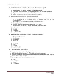 PCEIA General Insurance Sample Questions | PDF | Life Insurance | Insurance