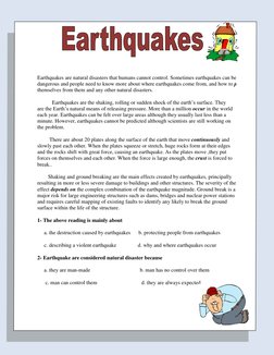 Earthquake Reading Comprehension Guide | PDF | Earthquakes | Seismology