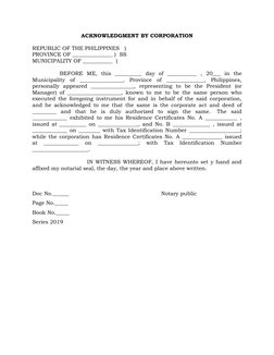 Notarial Acknowledgment Samples Philippines | PDF | Notary Public ...