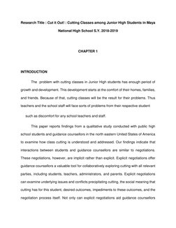 Understanding Class Cutting in Schools | PDF | Reinforcement | Action ...
