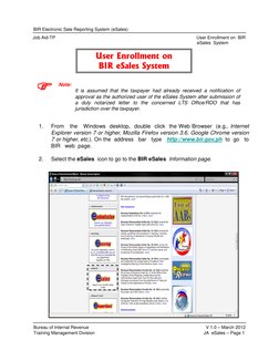 BIR eSales System User Enrollment Guide | PDF | Password | World Wide Web