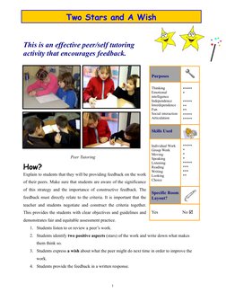 Two Stars and a Wish Feedback Strategy | PDF | Inclusion (Education ...