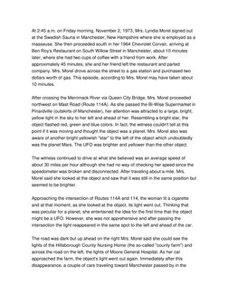 Lyndia Morels Ufo Encounter In Nh Pdf Unidentified Flying Object