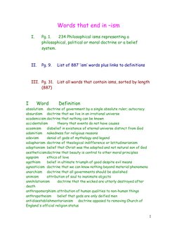 Comprehensive List of 'ism' Words | PDF | Soul | Monism