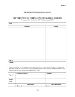 CENRR Form for Expense Certification | PDF
