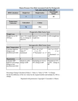 Munro Pressure Ulcer Risk Assessment Scale | PDF | Perioperative ...