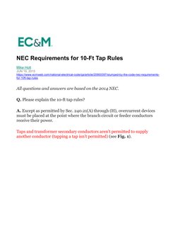 NEC 10-Ft Tap Rules Explained | PDF | Transformer | Equipment