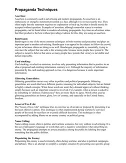 Understanding Propaganda Techniques | PDF | Social Science