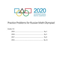2019 Russian Math Olympiad Practice | PDF