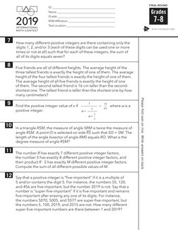 2019 Russian Math Olympiad Practice | PDF