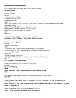 PL/SQL Salary Update and Queries Guide | PDF | Pl/Sql | Qualitative ...