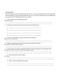 Immunology Virtual Lab Worksheet | PDF | Elisa | Antibody
