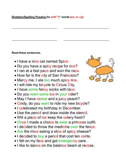 Soft C Sound: Words and Practice | PDF