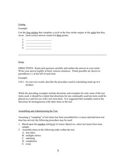 Writing Directions For Tests | PDF | Multiple Choice | Test (Assessment)