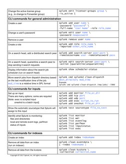 Splunk CLI Useful Commands Cheatsheet | PDF | Command Line Interface ...