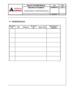 Tiling Work Method Statement | PDF | Tile | Safety