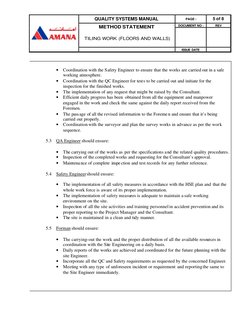 Tiling Work Method Statement | PDF | Tile | Safety