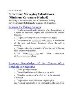 Minimum Curvature Method in Drilling | PDF | Surveying | Geometry