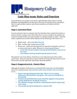 Code Blue Team Roles and Functions | PDF | Cardiopulmonary ...