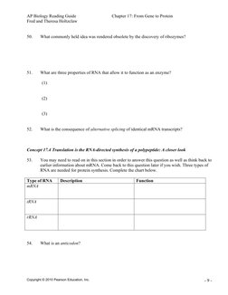 AP Biology Chapter 17 Reading Guide | PDF | Translation (Biology ...