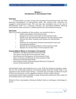 Introduction to International Trade Module | PDF | Trade | Value ...