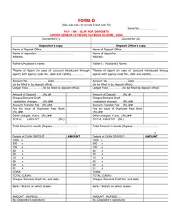 SCSS Account Application Form | PDF | Deposit Account | Cash