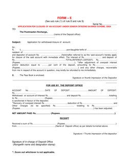 SCSS Account Application Form | PDF | Deposit Account | Cash