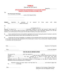 SCSS Account Extension Application Form | PDF | Government | Economies