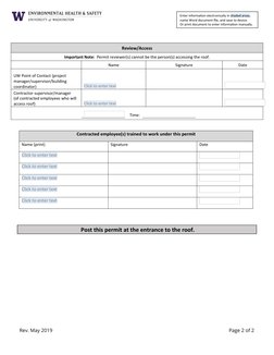 Roof Access Permit Template | PDF | Business