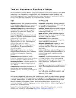 Task and Maintenance Roles in Groups | PDF | Information | Social ...