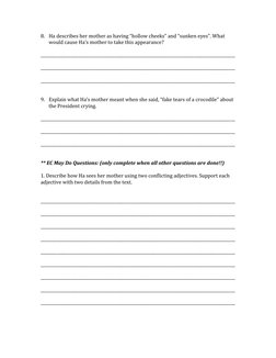 Inside Out & Back Again Study Guide | PDF