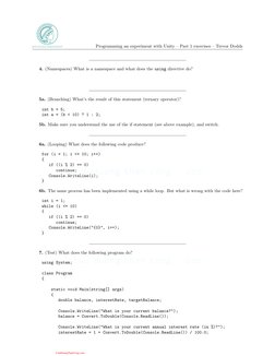 C# Programming Exercises and Challenges | PDF | C Sharp (Programming ...
