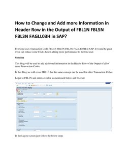 Enhance FBL1N Output in SAP | PDF | Business | Finance & Money Management