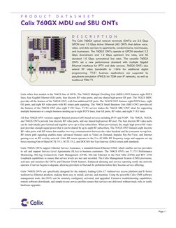 Calix MDU ONT Datasheet | PDF | Computer Engineering | Data Transmission