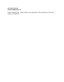 AP Calculus AB Limits Worksheet Series | PDF | Functions And Mappings ...