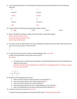 Ap Unit3 Worksheet Answers | PDF | Chemical Bond | Intermolecular Force