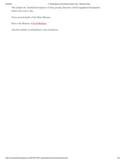 Krishna Family Tree: 71 Generations | PDF | Hindu Texts | Hindu Literature