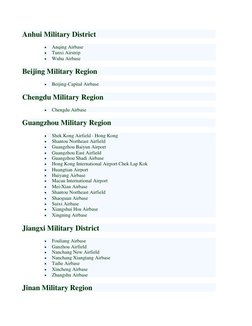 PLAAF Airbases Overview in China | PDF | Air Forces | Military