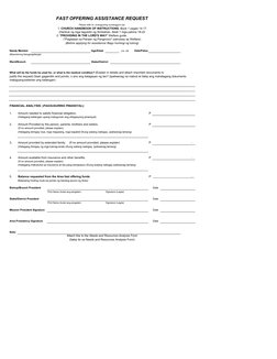 Fast Offering Assistance Request Form | PDF | Christian Movements ...