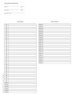 Behringer X32 Routing Worksheet | PDF | Input/Output | Sound Production