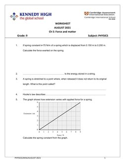 Grade 9 Physics: Force and Matter Worksheet | PDF