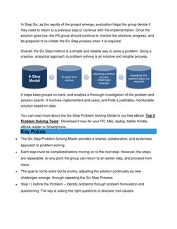 Six-Step Problem Solving Model | PDF | E Books | Evaluation