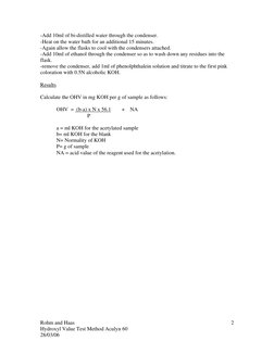 Hydroxyl Value Determination Method | PDF