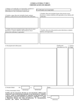 Certificado de Origen USMCA Editable | PDF