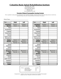 Toronto Clinical Neuropathy Score Guide | PDF | Peripheral Neuropathy ...