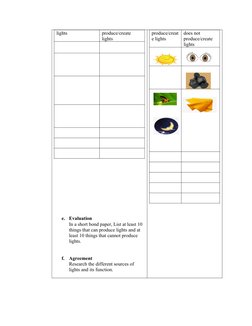 Sources of Light: A Lesson Plan | PDF | Light | Lighting