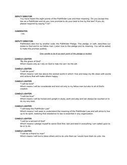 Pathfinder Induction Ceremony Guide | PDF | Religious Belief And ...