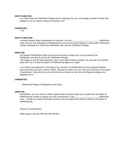 Pathfinder Induction Ceremony Guide | PDF | Religious Belief And ...